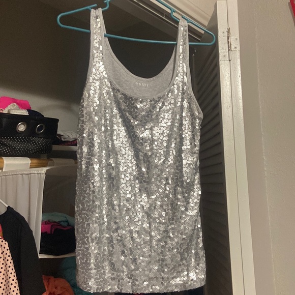 Old Navy | Tops | Silver Sequin Top | Poshmark